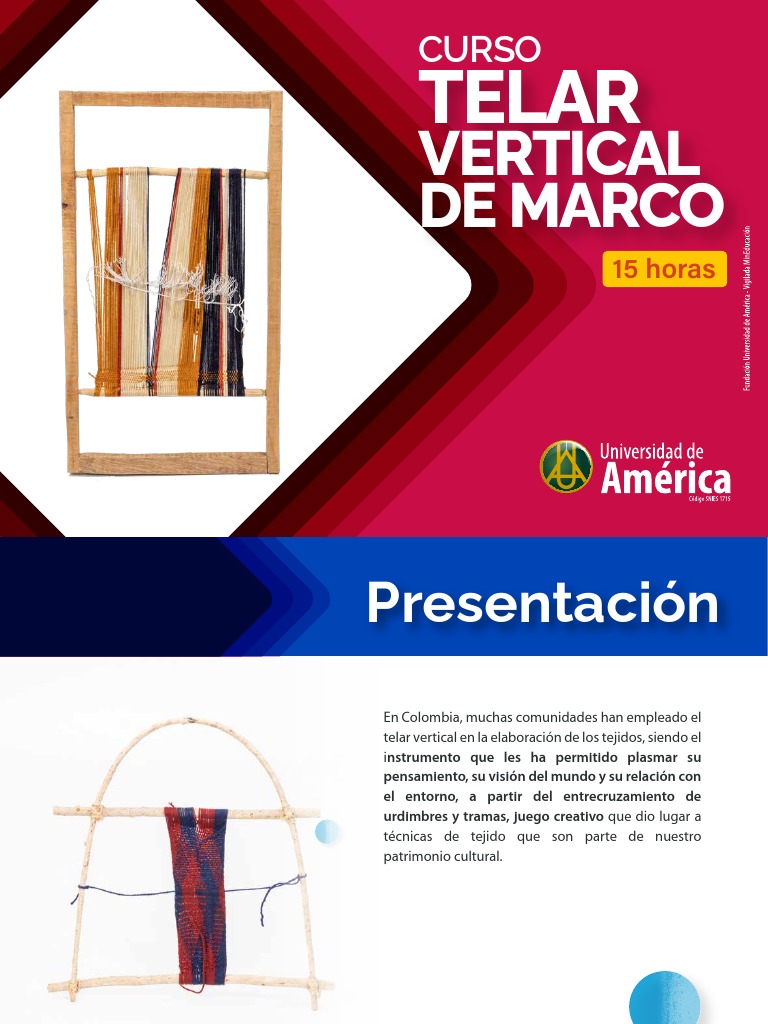 Folleto - Curso Telar Vertical de Marco | PDF | Telar | Textiles