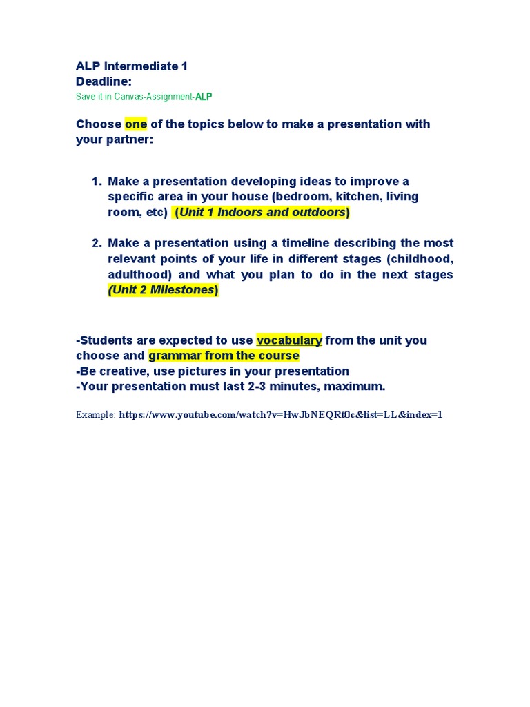 ALP Intermediate 1 | PDF