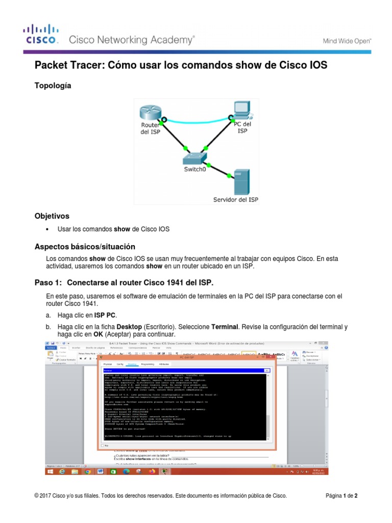 Comando para ver tabla de enrutamiento en Cisco | PDF | Negocios