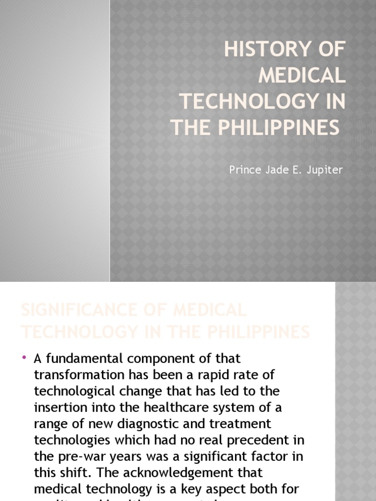 History of Medical Technology (Jupiter, PJ) | PDF | Medicine | Health Care