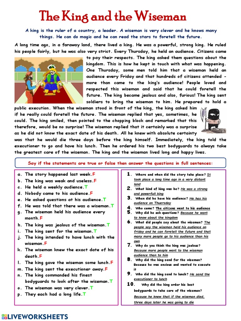 The king and the wise men Short story | PDF