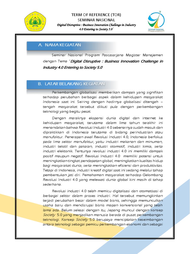 TOR 10-TM (4 Narasumber) PDF | PDF