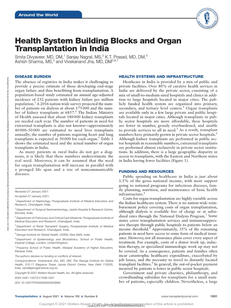 Health System Building Blocks and Organ.2 | PDF | Kidney ...