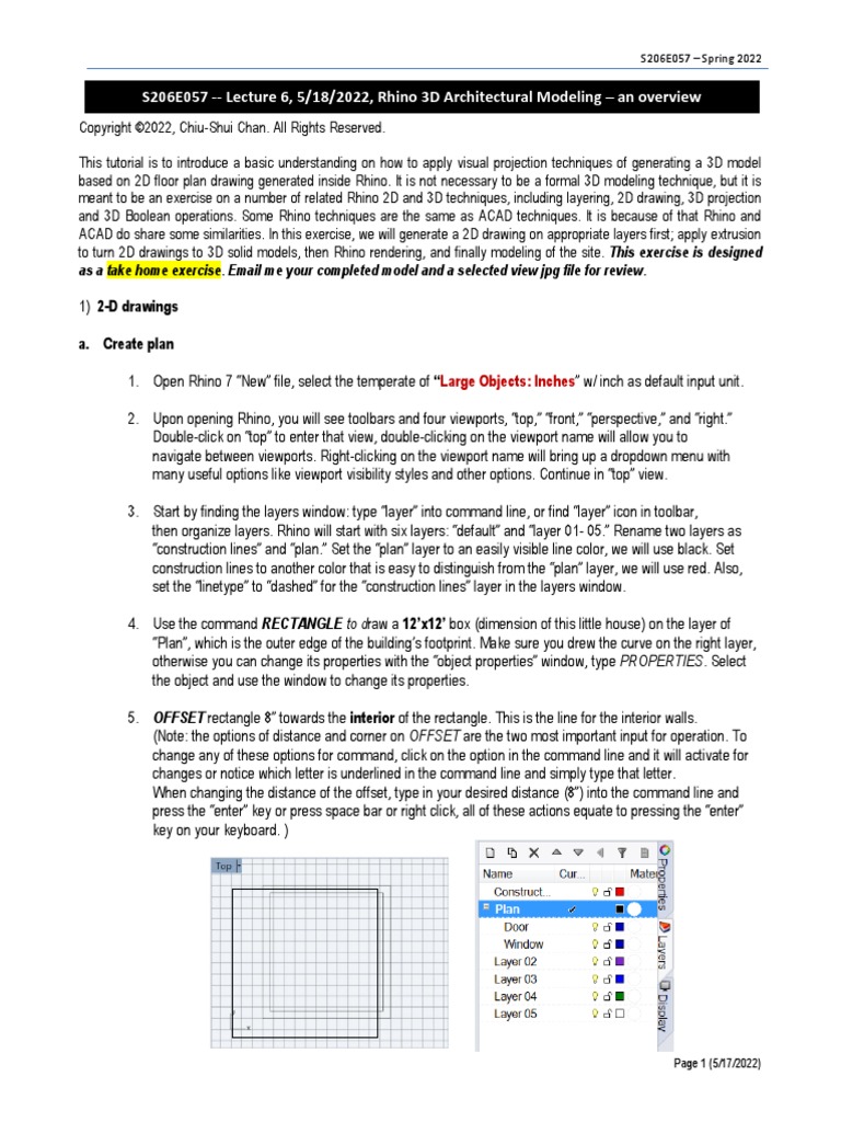 Lect6 Rhino Arch Modeling | PDF | 3 D Computer Graphics | Command Line ...