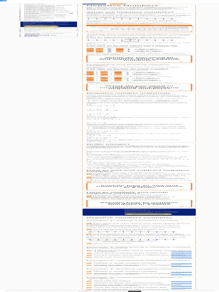 Negative Numbers - GCSE Maths - Steps, Examples & Worksheet | PDF Negative Numbers - GCSE Maths - Steps, Examples & Worksheet | PDF