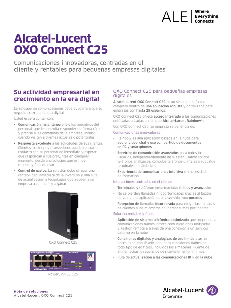 Oxo Connect c25 Solution Sheet Es | PDF Oxo Connect c25 Solution Sheet Es | PDF