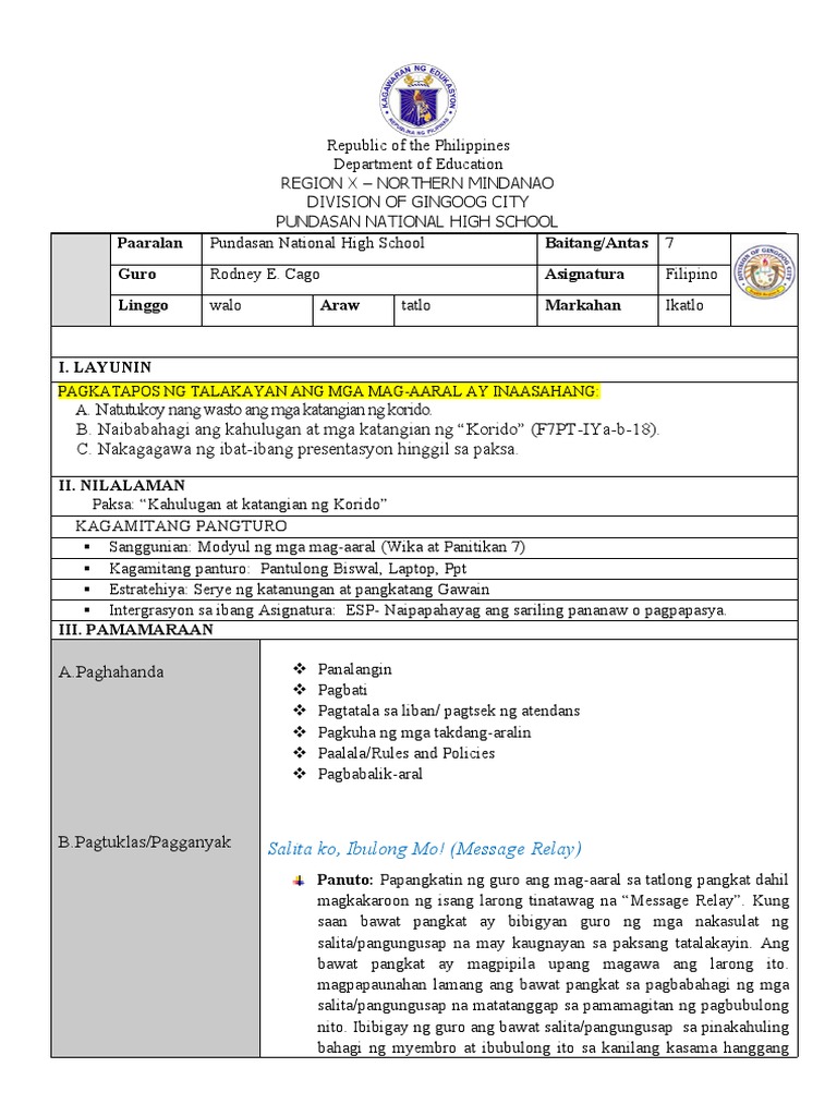 Kahulugan at Katangian NG Korido | PDF