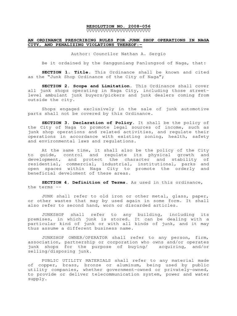 Ord2008 056 | PDF | Business | Law