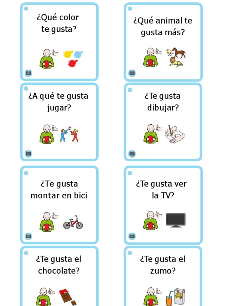 Llavero Expresion Oral Te Gusta - No Te Gusta | PDF
