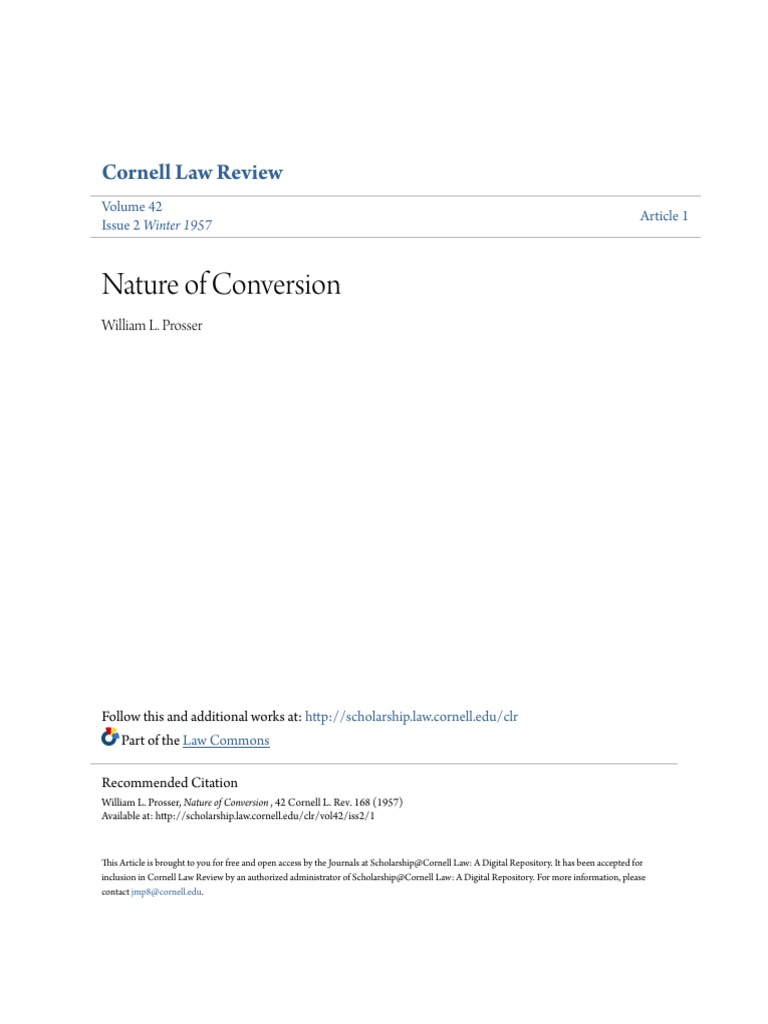 Nature of Conversion | PDF | Conversion (Law) | Environmental Law