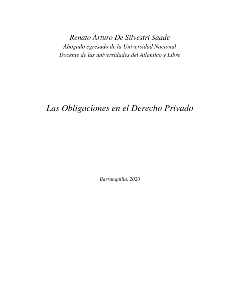 Las Obligaciones en El Derecho Privado - en Elaboracion U L | PDF | Estatuto de limitaciones ...