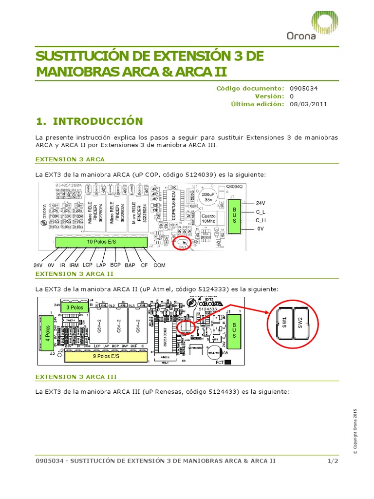Orona Arca III Sustituciones de Extensiones 3 | PDF