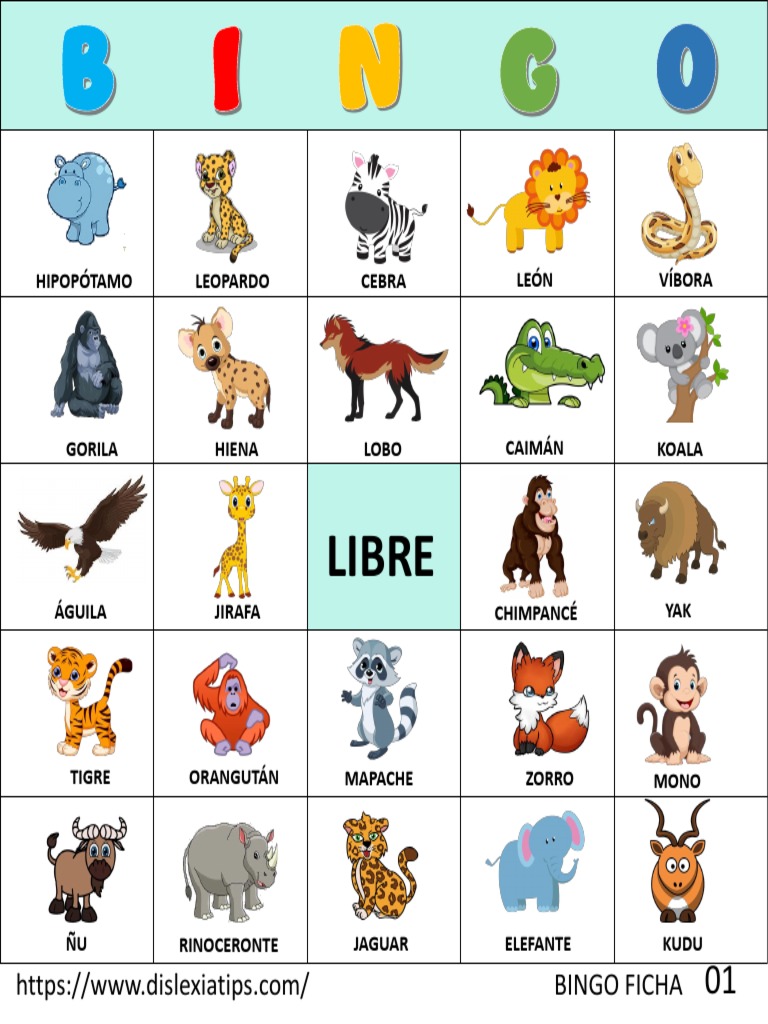 Bingo Animales Salvajes | PDF