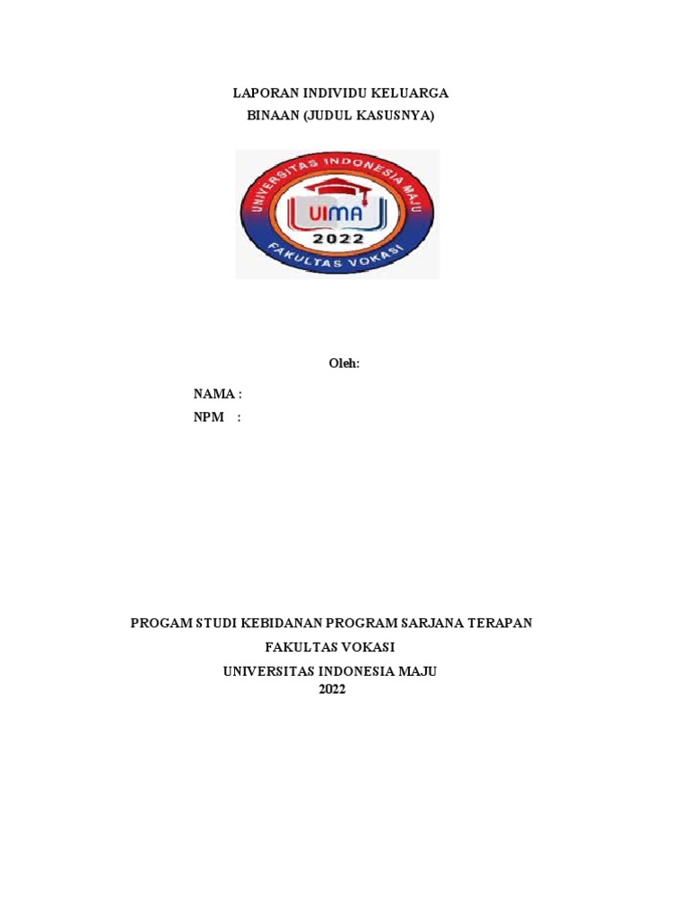 Laporan Individu Keluarga Binaan UIMA 2022 | PDF