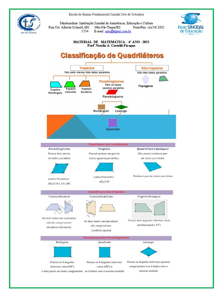 Atividade Sete Sexto Ano Segunda | PDF | Matemática elementar | Geometria