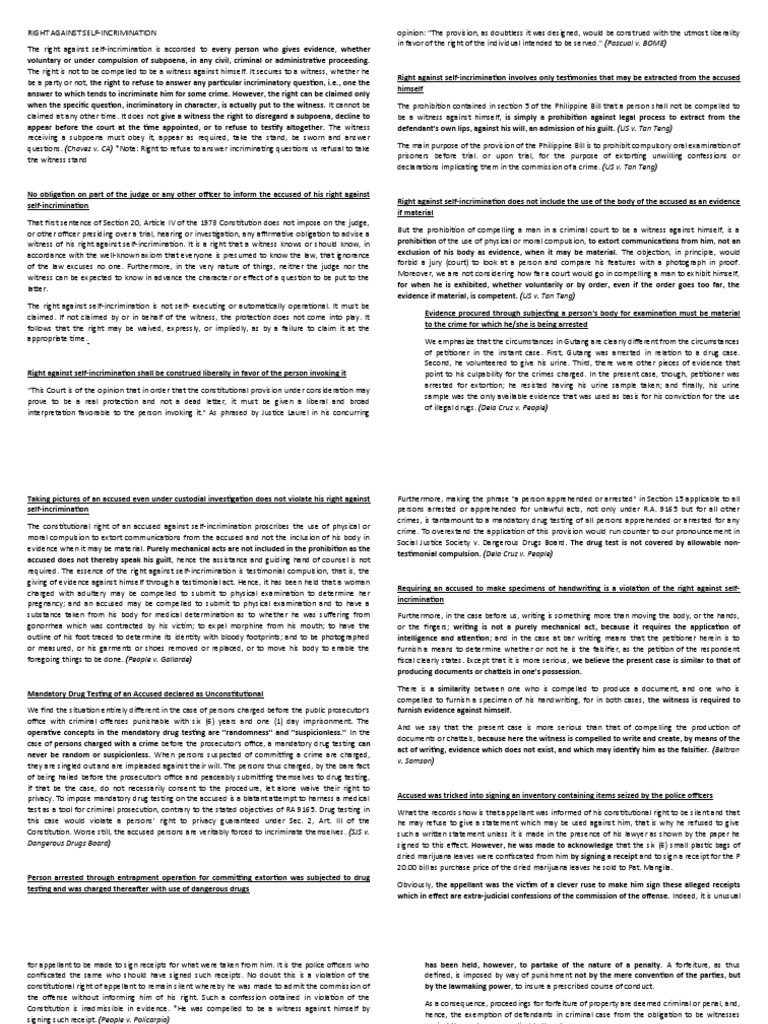 Self Incrimination | PDF