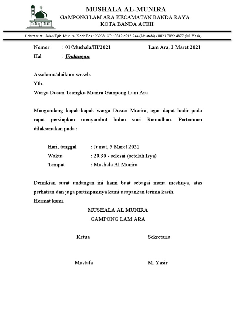 Undangan Rapat | PDF