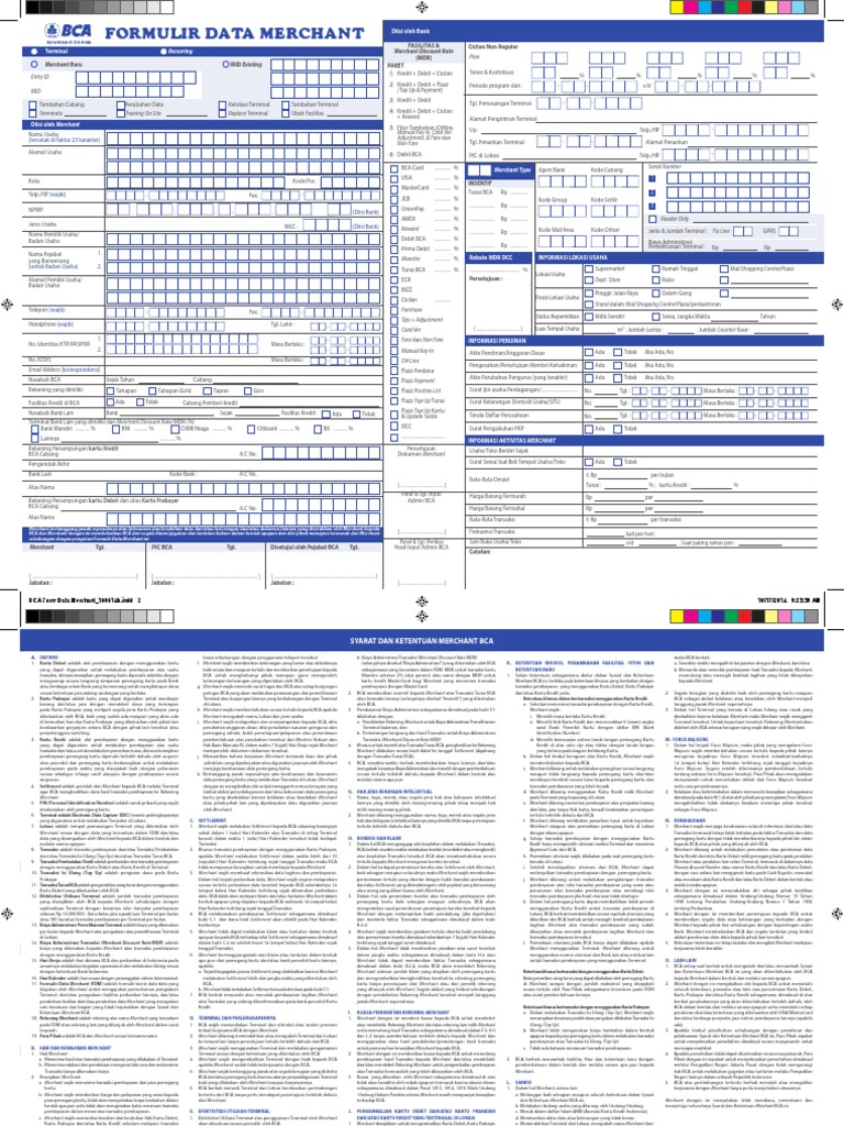 Formulir Data Merchant | PDF