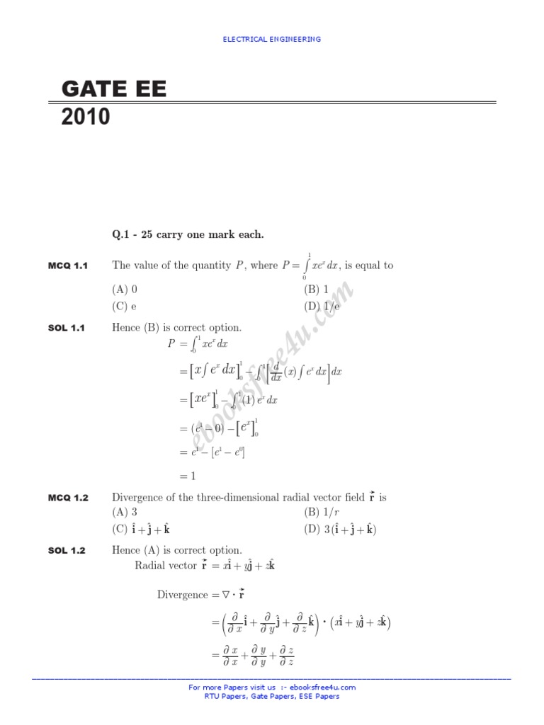 Ee Gate 2010 | PDF | Operational Amplifier | Electric Motor