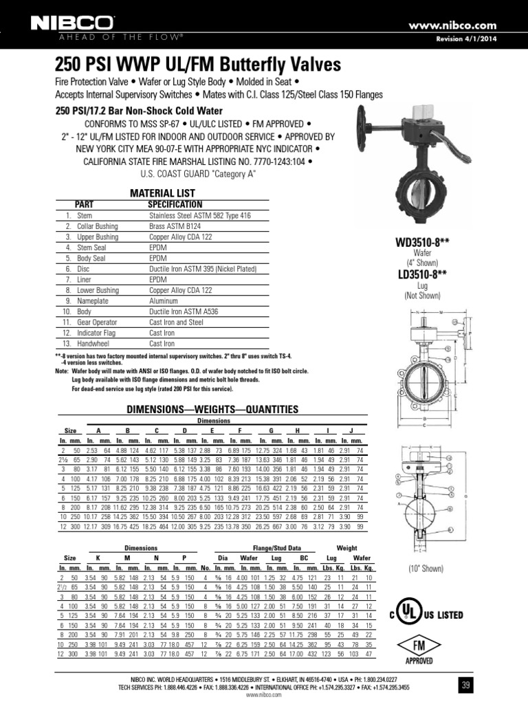 Butterfly Valves WD LD3510 8 - NIBCO | PDF