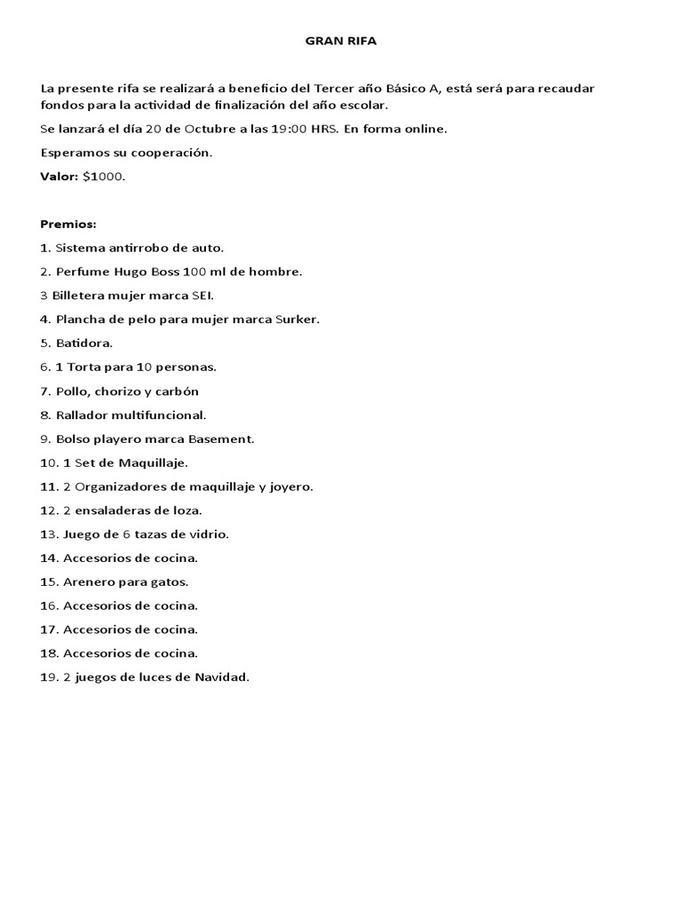 Gran Rifa | PDF