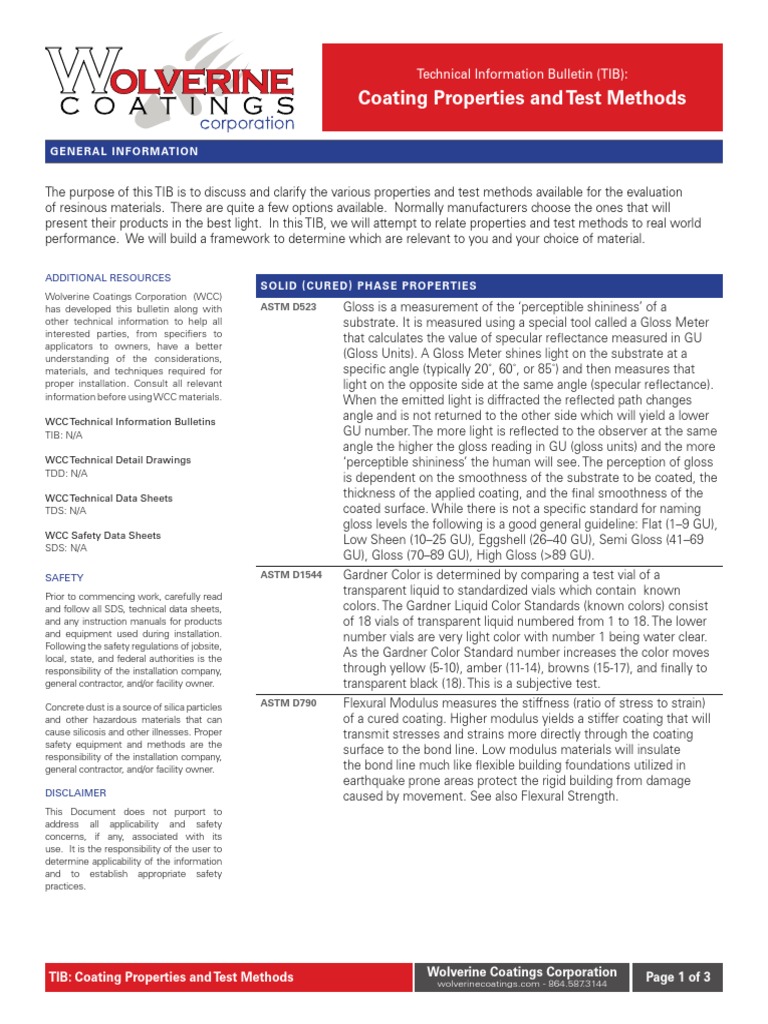 Coating Properties and Test Methods-TIB | PDF | Strength Of Materials ...