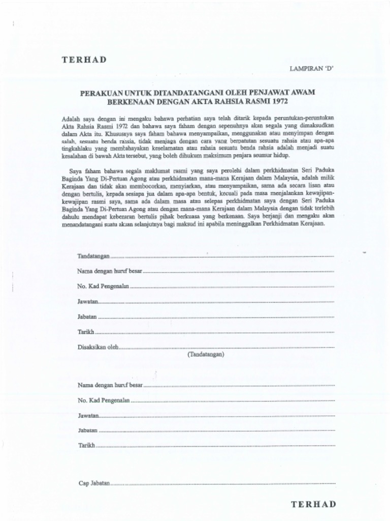 Akta Rahsia Rasmi - 2021 | PDF