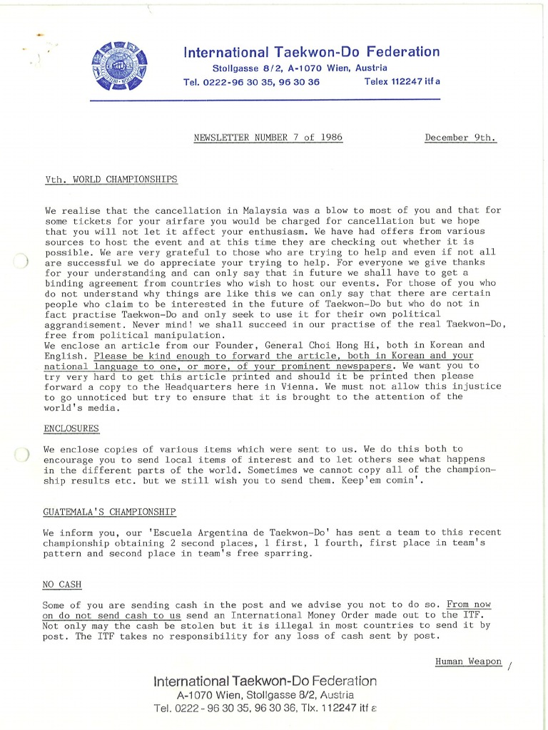 9th-Dec1986-ITF-New-Letter | PDF