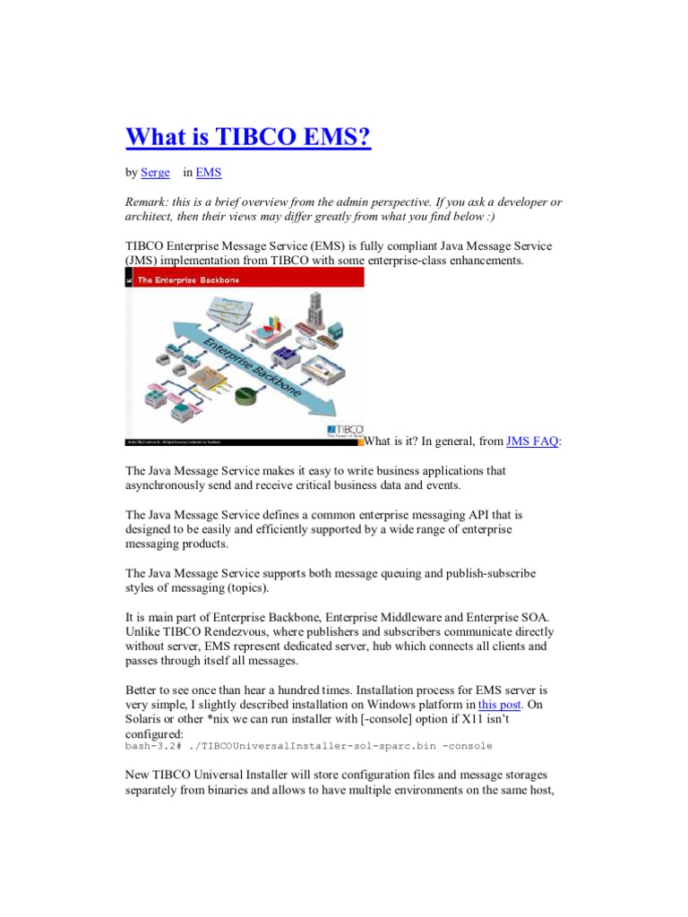 What Is Tibco Ems Pdf