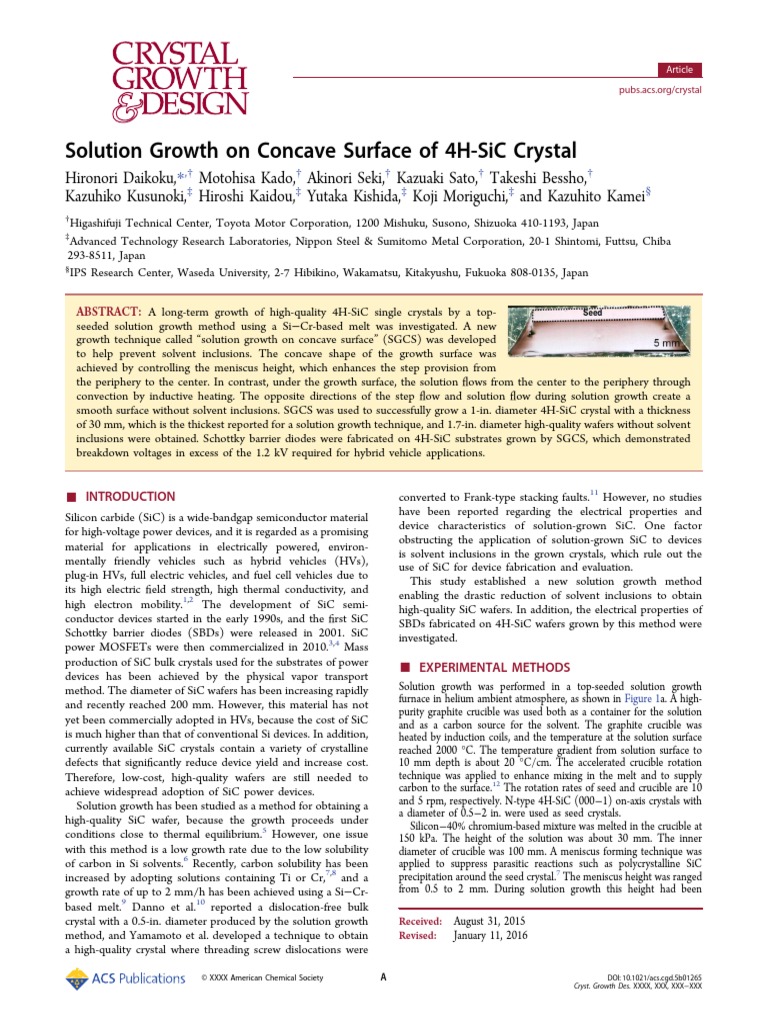 Solution Growth on Concave 4H-SiC | PDF | Wafer (Electronics) | Materials