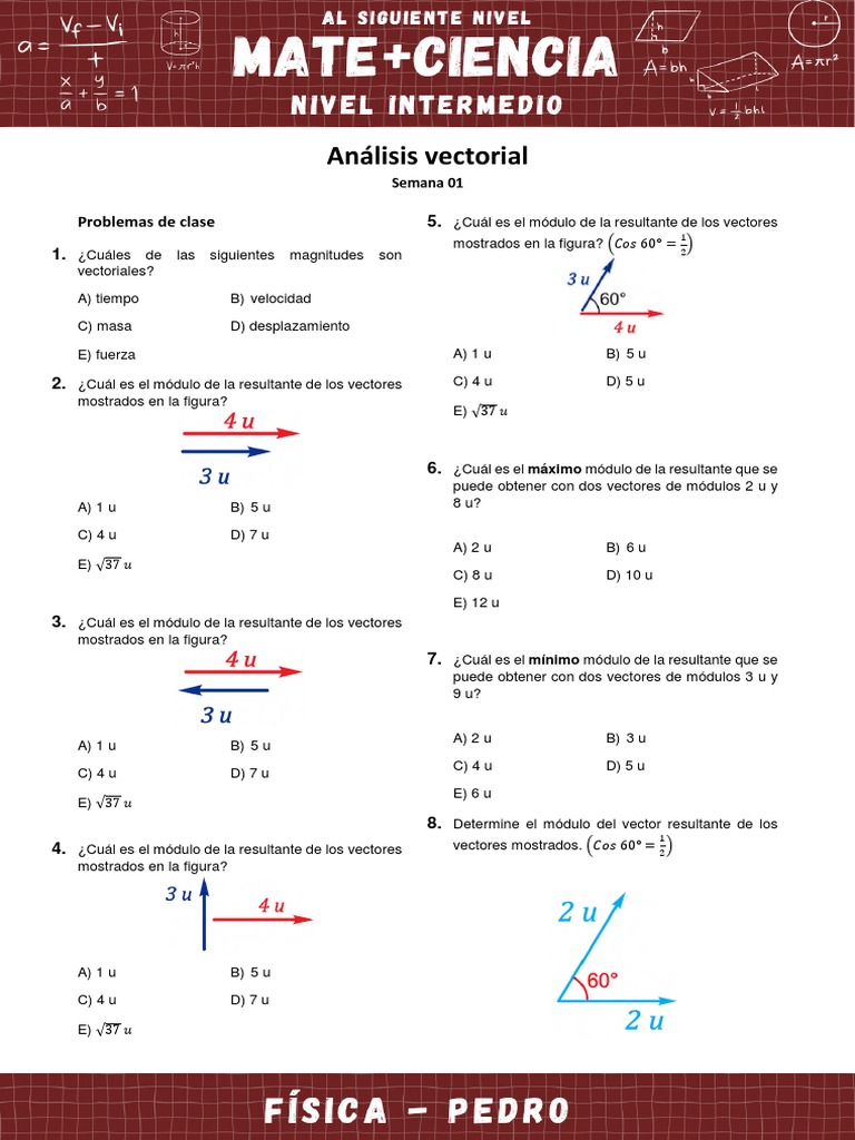 Semana 01 Física Análisis Vectorial | PDF | Vector Euclidiano | Cálculo vectorial