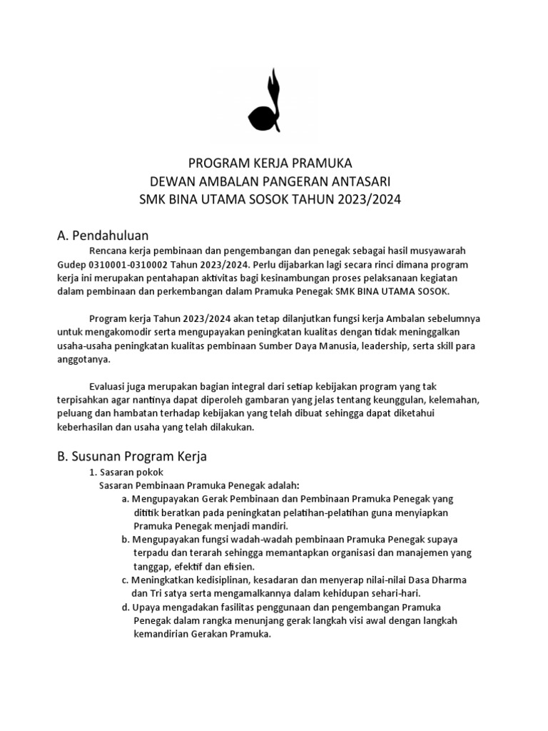 Program Kerja Pramuka | PDF