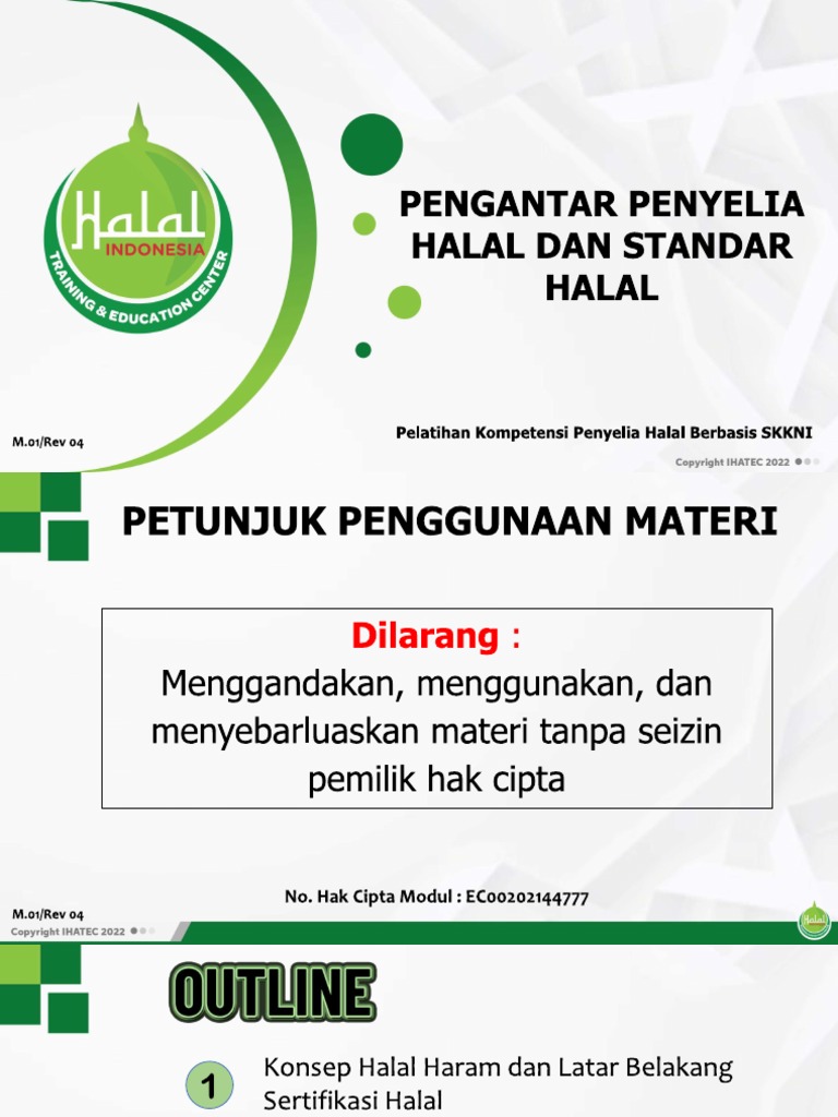 Pengantar Penyelia Halal & Standar Halal Rev04 - 2022 | PDF