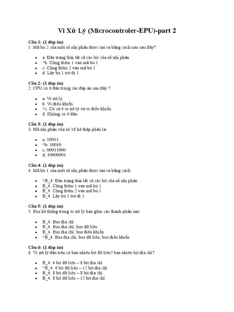 Vi X Lý (Microcontroler) | PDF