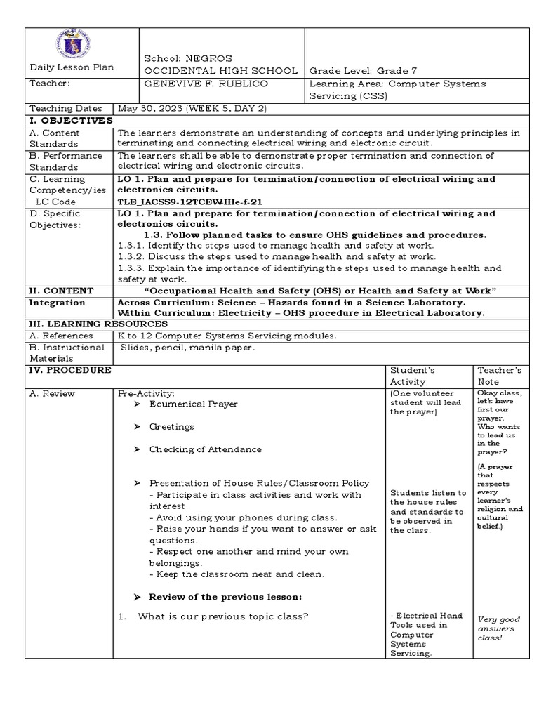 Css Week 5 Day 2 Finalco | PDF | Occupational Safety And Health | Hazards