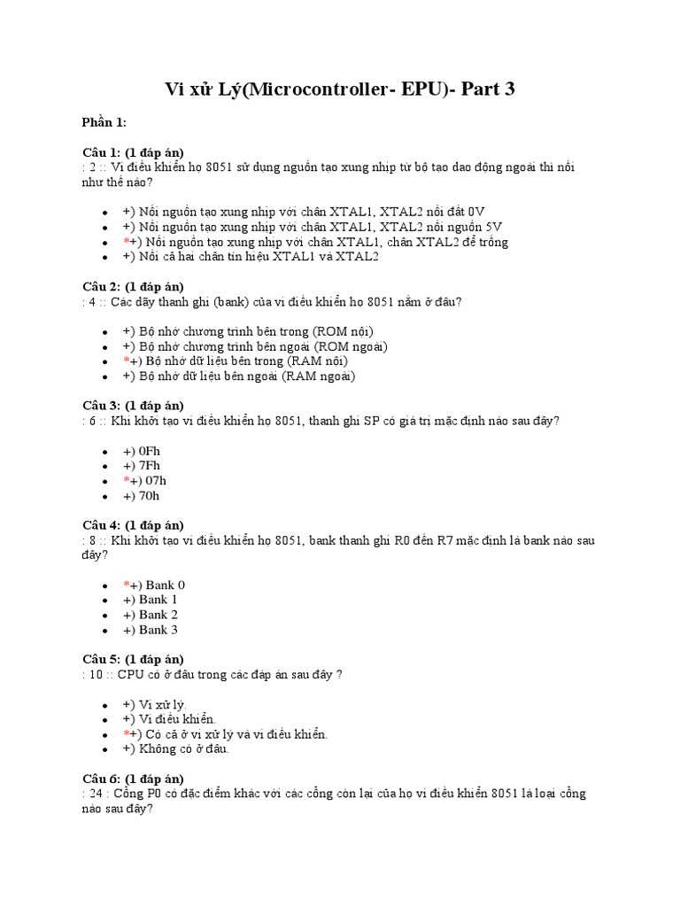 Vi X Lý (Microcontroller 3) | PDF