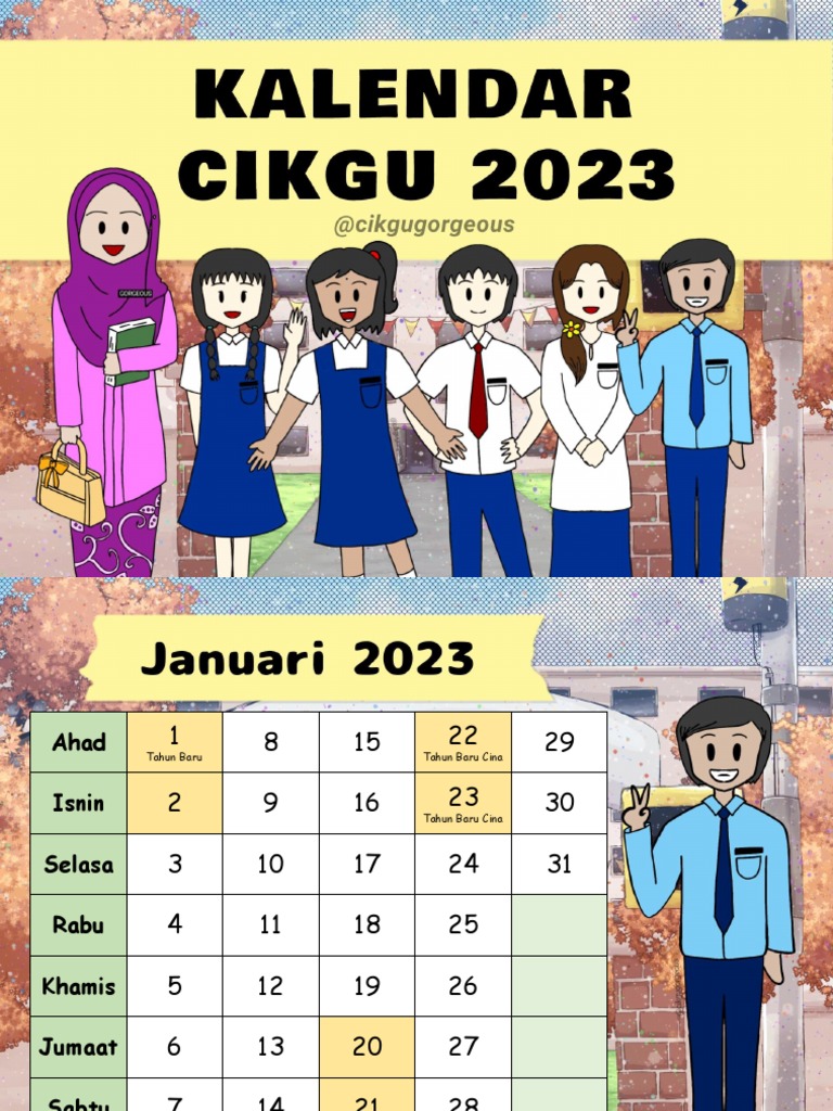 Kalendar Cikgu 2023 by Cikgu Gorgeous | PDF