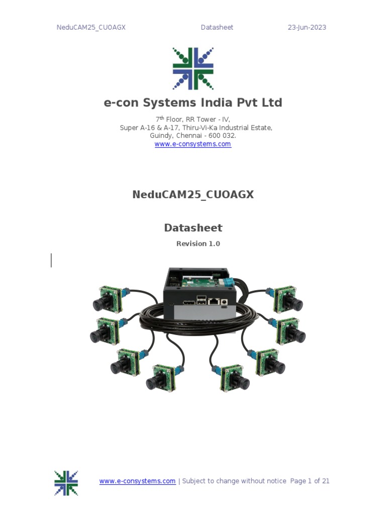 E-Con NeduCAM25 CUOAGX Datasheet | PDF