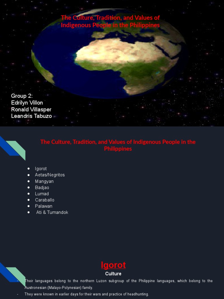 Group 2 Culture Values and Tradition of Indigenous People in The Philippines | PDF | Ethnic ...