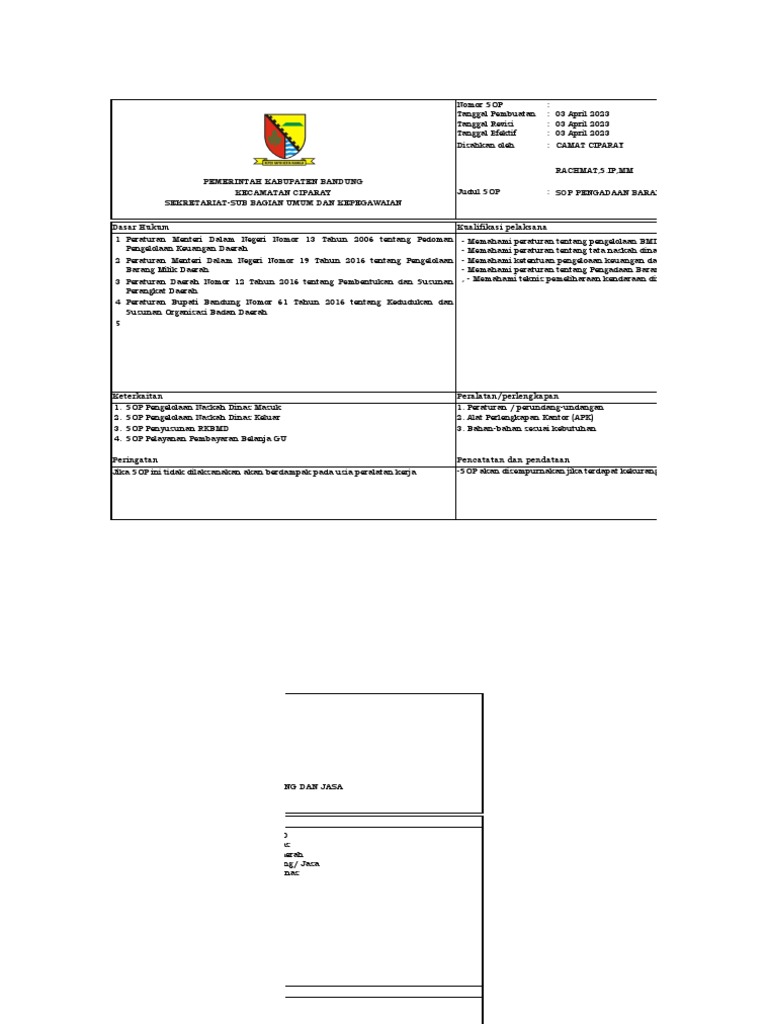 SOP Pemeliharaan Peralatan Kerja | PDF