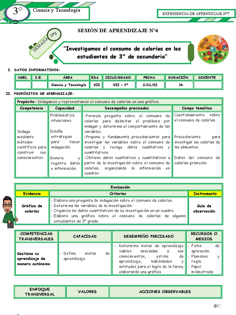 3° SESIÓN DE APRENDIZAJE SESIÓN 6-SEM.3-EXP.7-Cyt | PDF