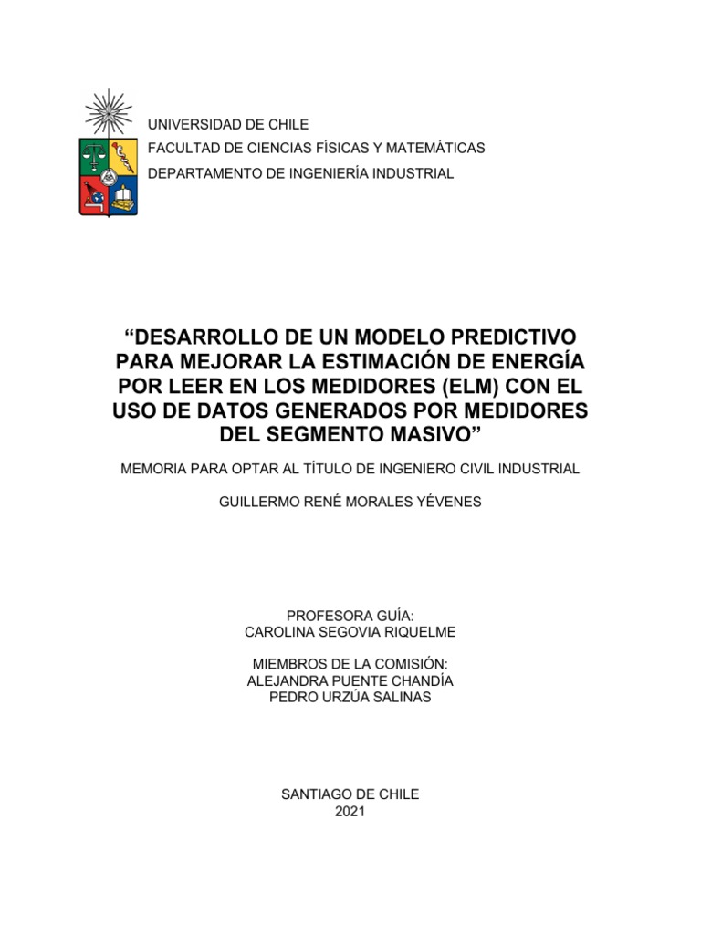 Desarrollo de Un Modelo Predictivo para Mejorar La Estimacion de Energia Por Leer en Los ...