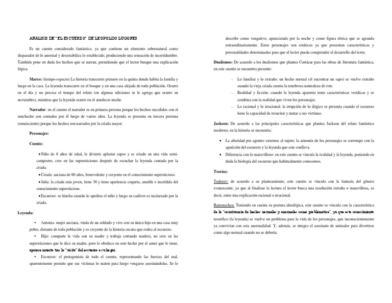 El Escuerzo - Análisis | PDF