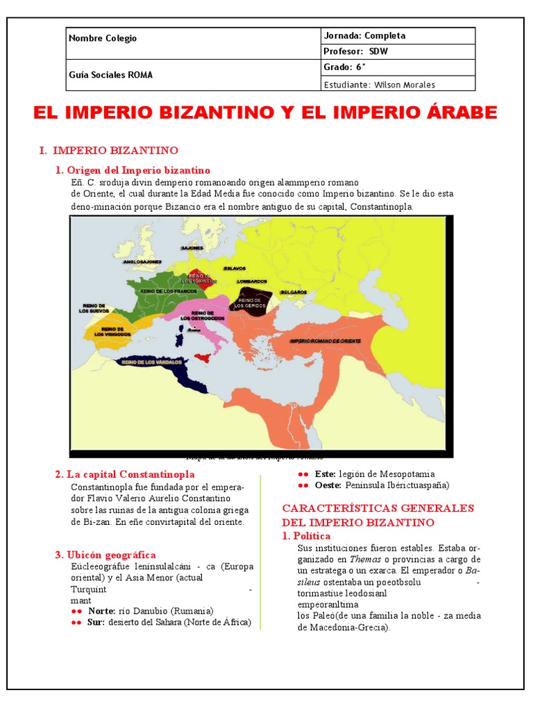Guía Grado 7° El Imperio Bizantino y El Imperio Árabe | PDF | Ciencias ...