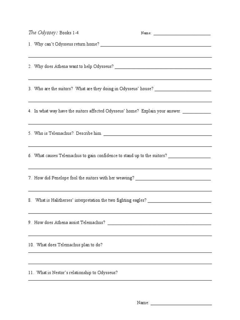The Odyssey Homework 1 | PDF