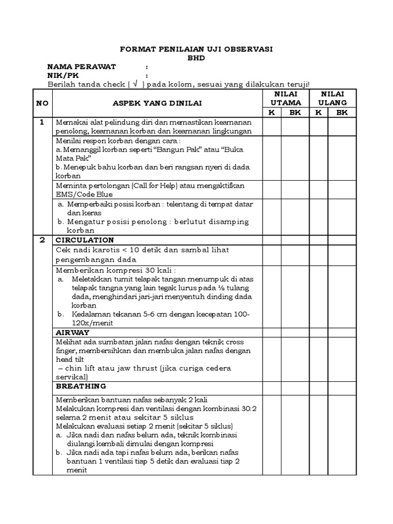 Format Penilaian BHD | PDF