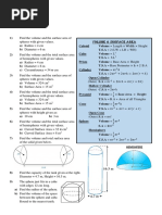 GR 9-Surface Area & Volume | PDF | Sphere | Area