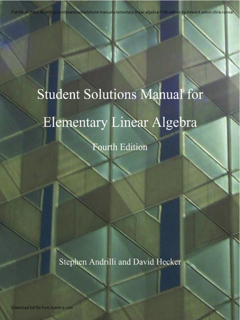 574 Sample - Solutions Manual Elementary Linear Algebra 11th Edition by ... 574 Sample - Solutions Manual Elementary Linear Algebra 11th Edition by ...