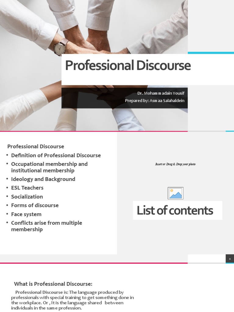 Professional Discourse Presentation | Download Free PDF | English As A ...