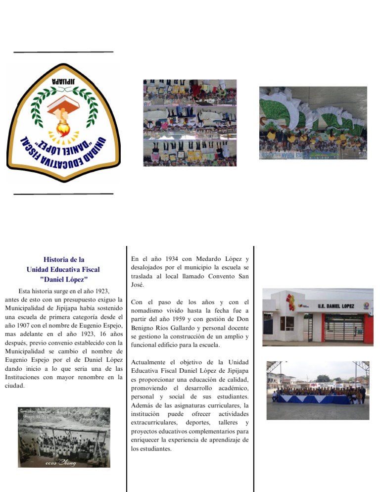 Historia de La Unidad Educativa Fiscal Daniel Lopez | PDF